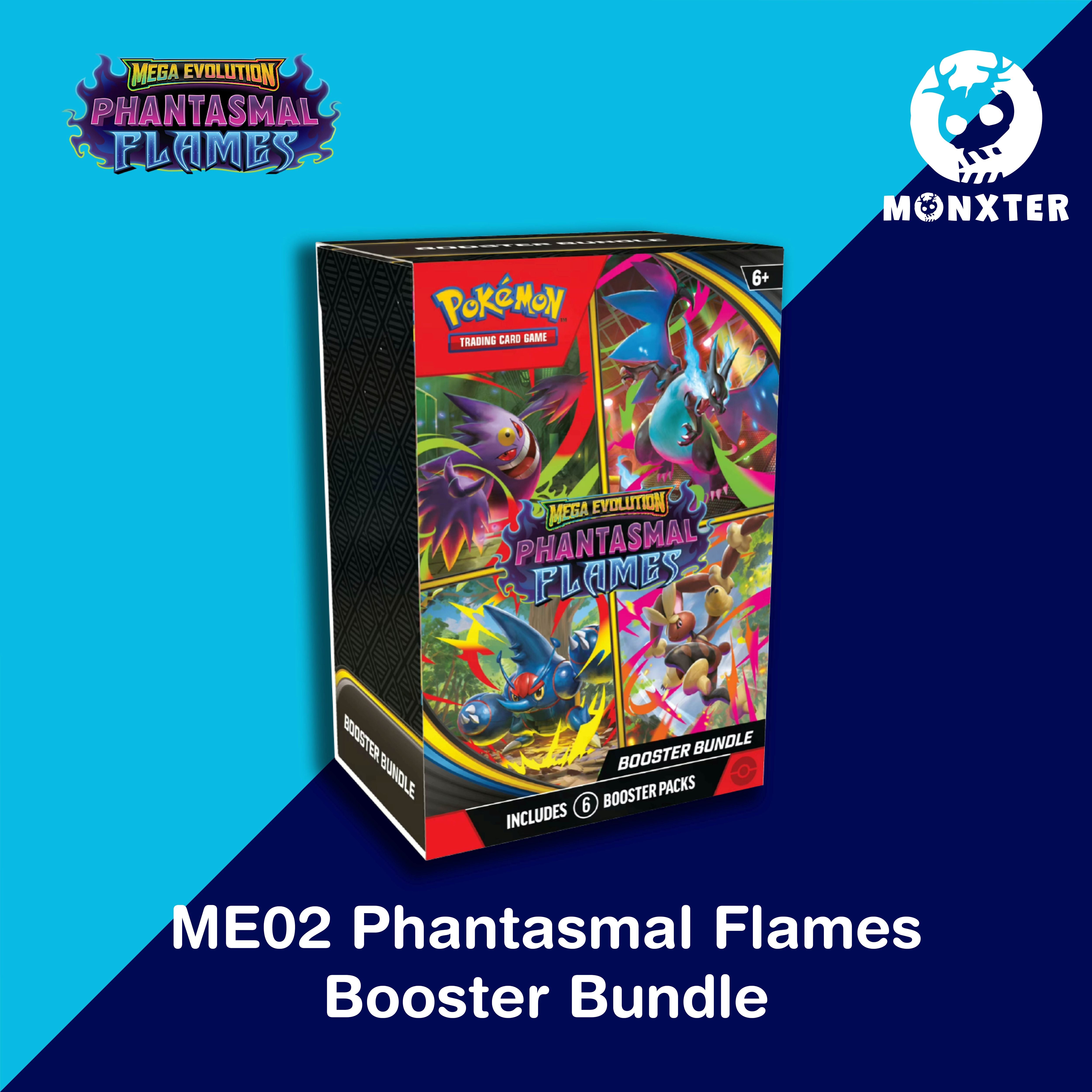 Pokémon TCG - Mega Evolution ME02 Phantasmal Flames Booster Bundle ...